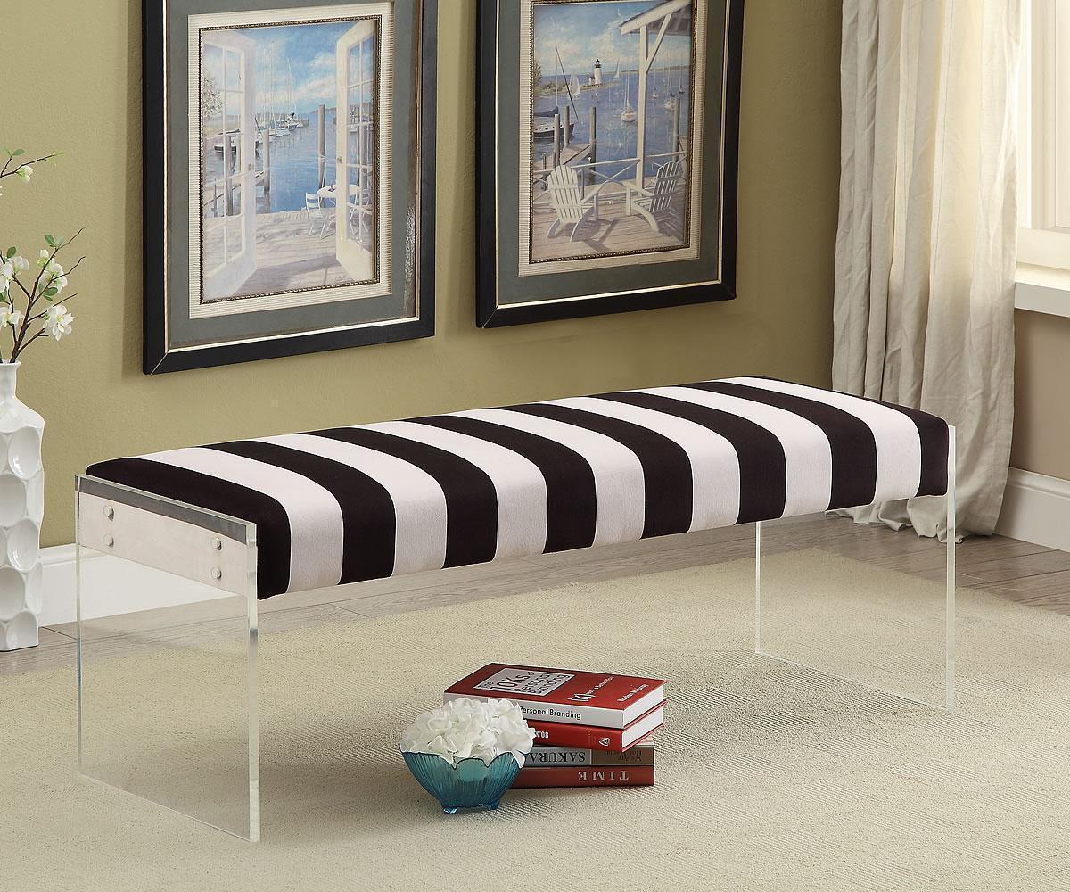 (tessa black and white)- FABRIC- BENCH – MySleep Furniture